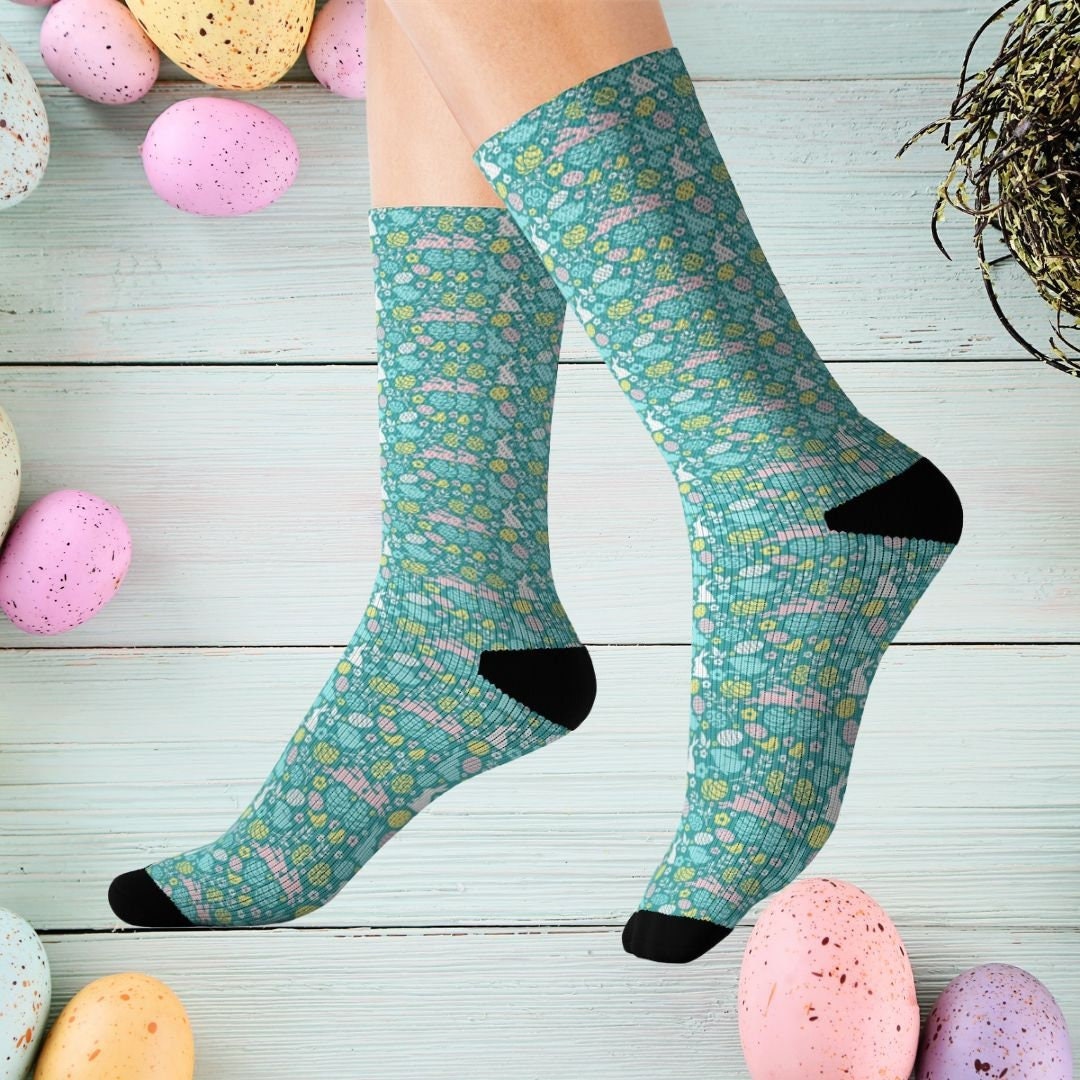 Easter Bunny Themed Socks, Funny Holiday Socks, Funky Socks, Novelty ...