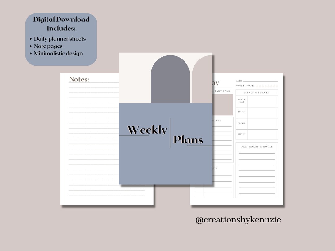 Minimalist Arches Template Daily and Weekly Planner Digital Download ...