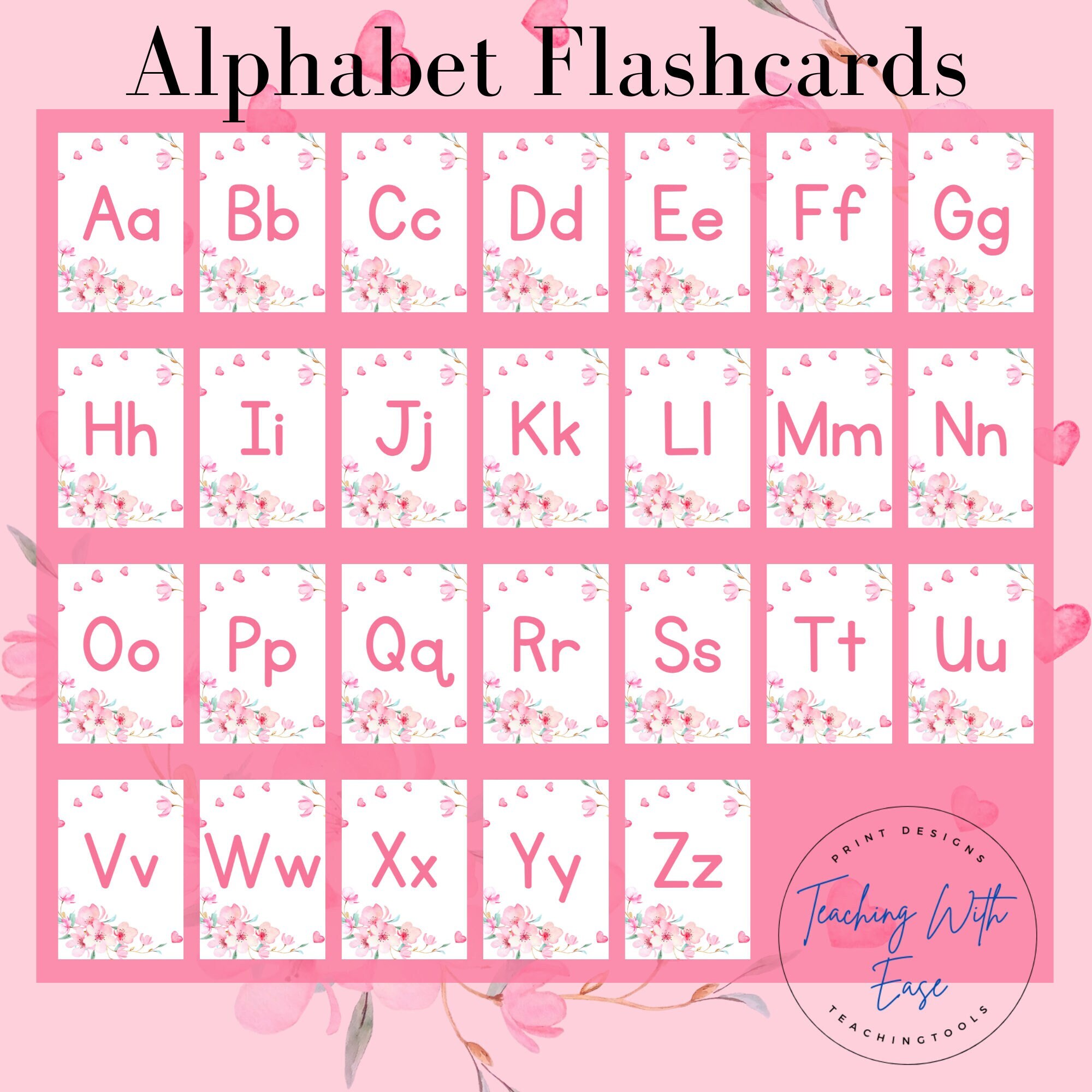 Alphabet Flashcards Preschool Learning Tools Letters - Etsy