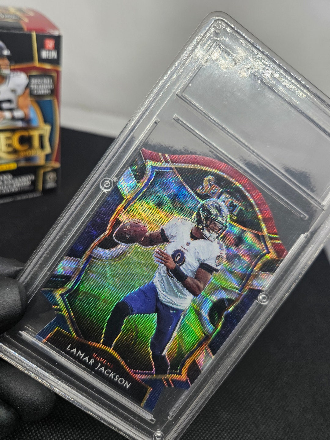 Lamar Jackson Sports Card, 2020-21 Panini Select, Tri-color Die-cut ...