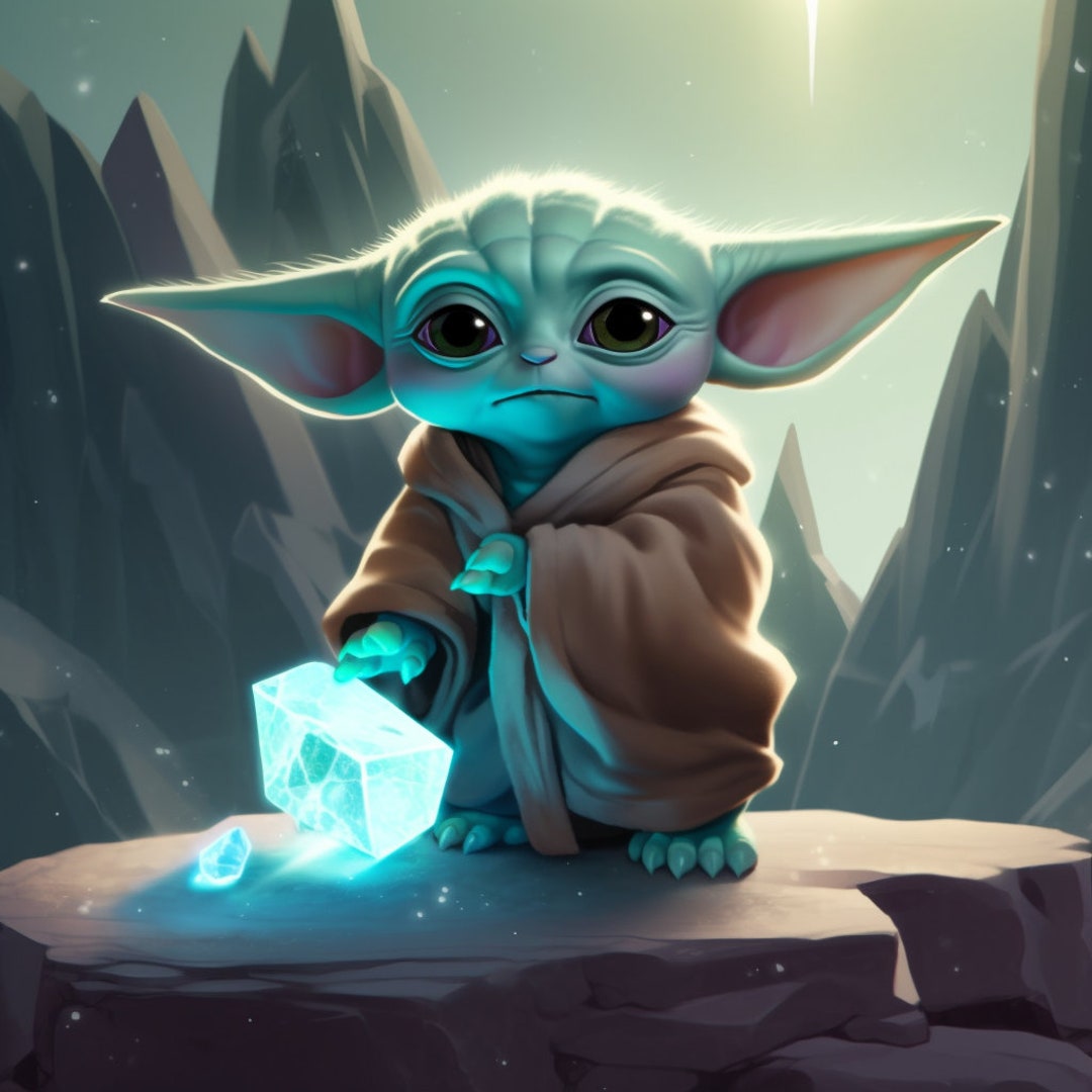 Baby Yoda Grogu Star Wars Gems Mandalorian Digital Image .PNG File - Etsy