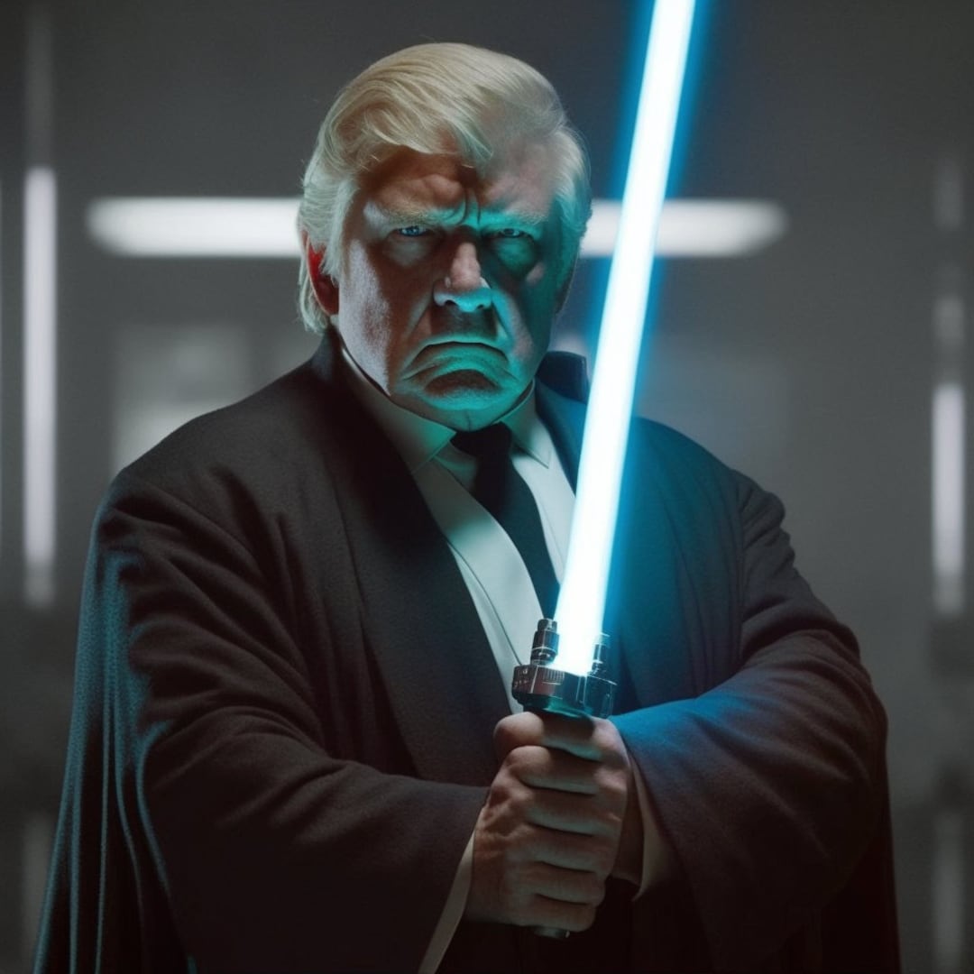 Donal Trump Wielding a Red Lightsaber, Star Wars Digital Image .PNG ...