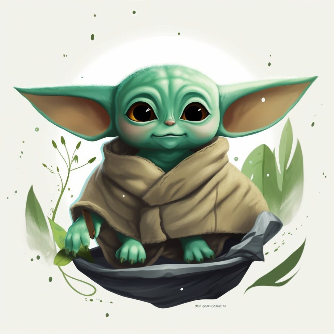 Cute Baby Yoda Star Wars Mandalorian Digital Image .PNG File - Etsy