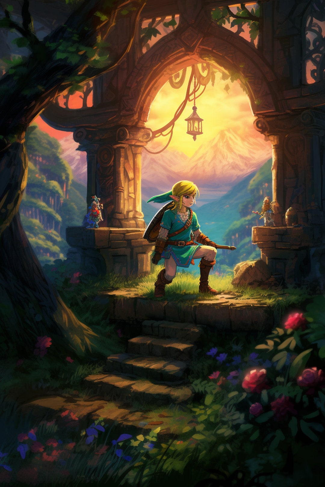 Link Portrait Poster Style Legend of Zelda: Tears of the Kingdom ...