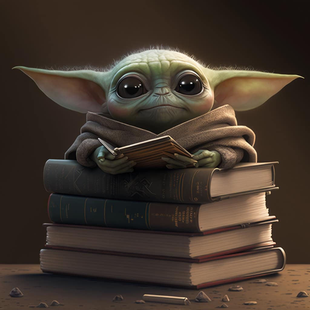 Baby Yoda Reading a Book .PNG File - Etsy