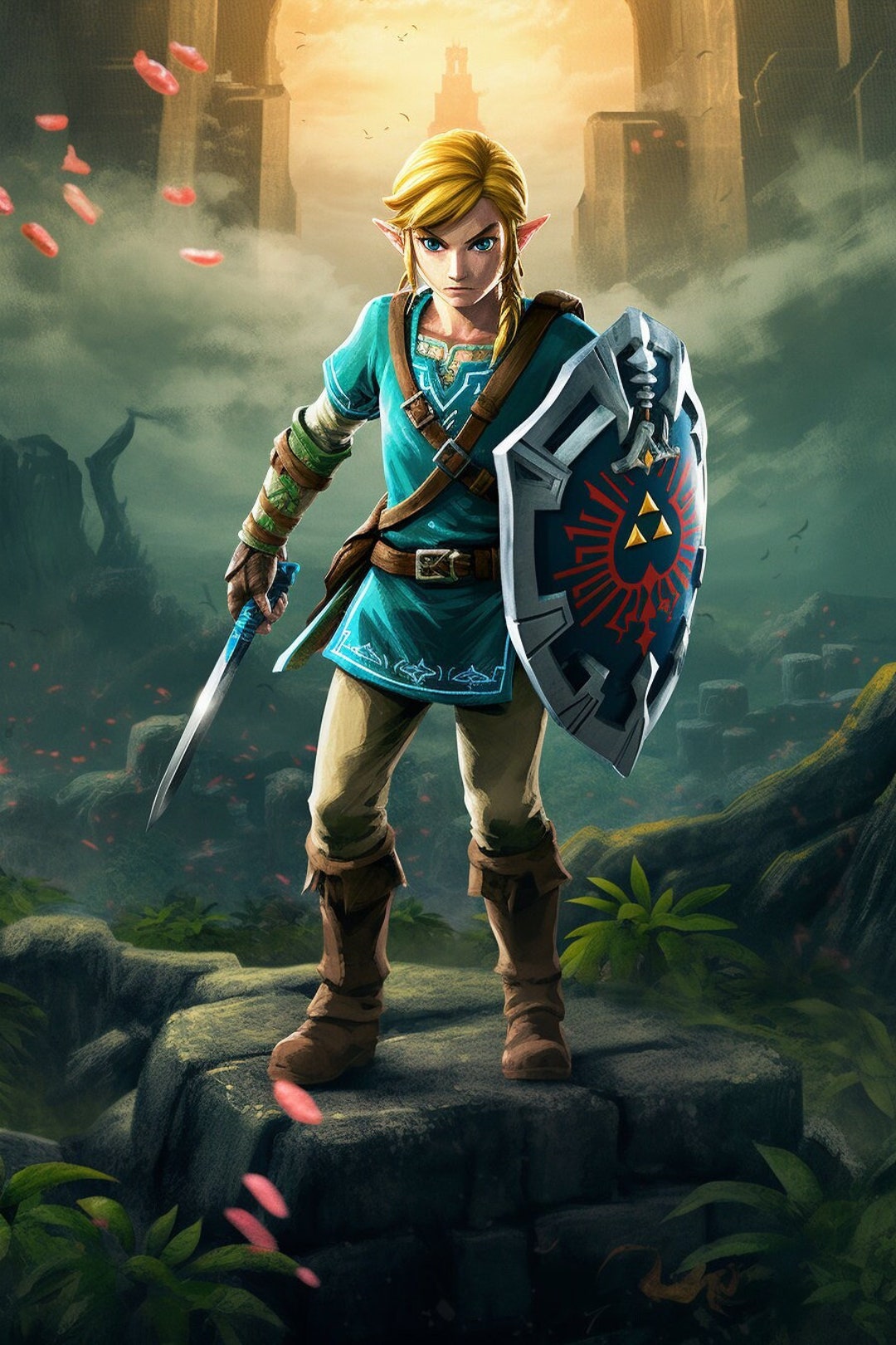 Link Portrait Poster Style Legend of Zelda: Tears of the Kingdom ...