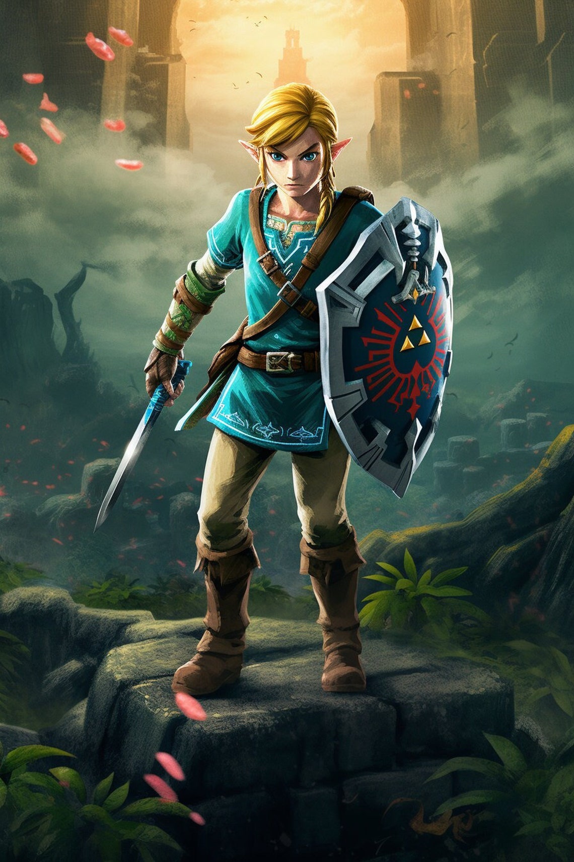 Link Portrait Poster Style Legend of Zelda: Tears of the Kingdom ...