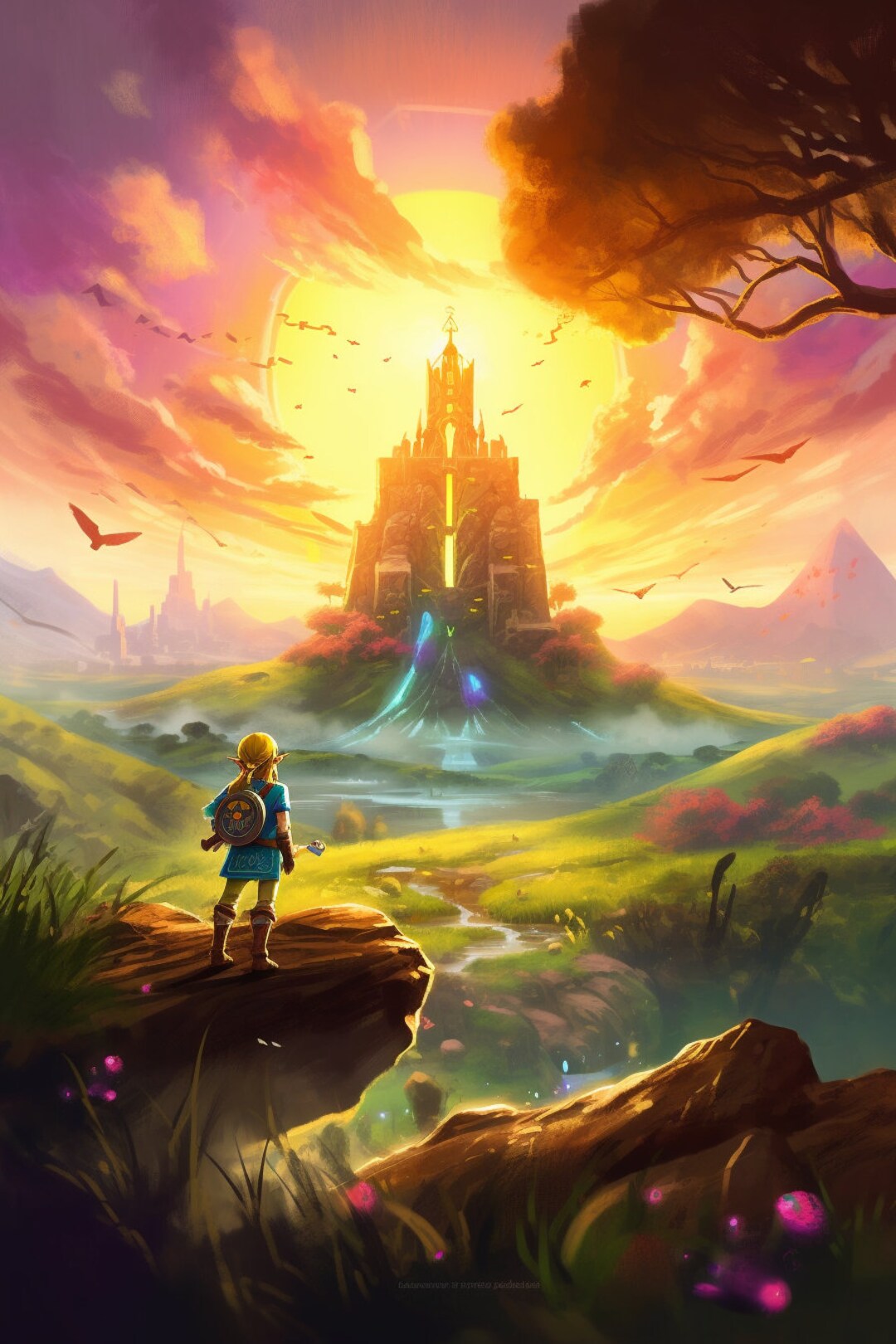 Link Land of Hyrule Legend of Zelda: Tears of the Kingdom Digital Image ...