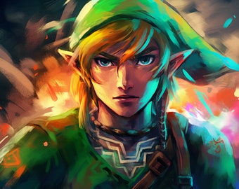 Link Portrait Poster Style Legend of Zelda: Tears of the Kingdom ...
