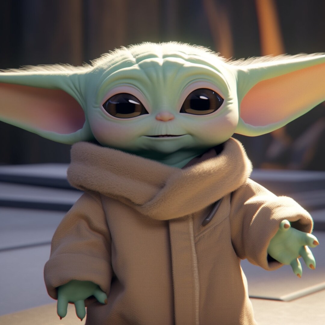 Baby Yoda Waves Hello Star Wars Mandalorian Digital Image .PNG File - Etsy