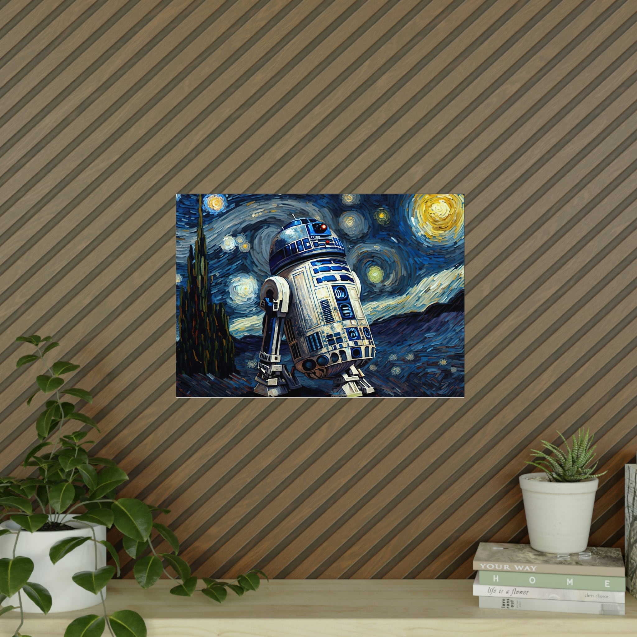 R2D2 Star Wars Starry Night Fan Art Poster - Etsy