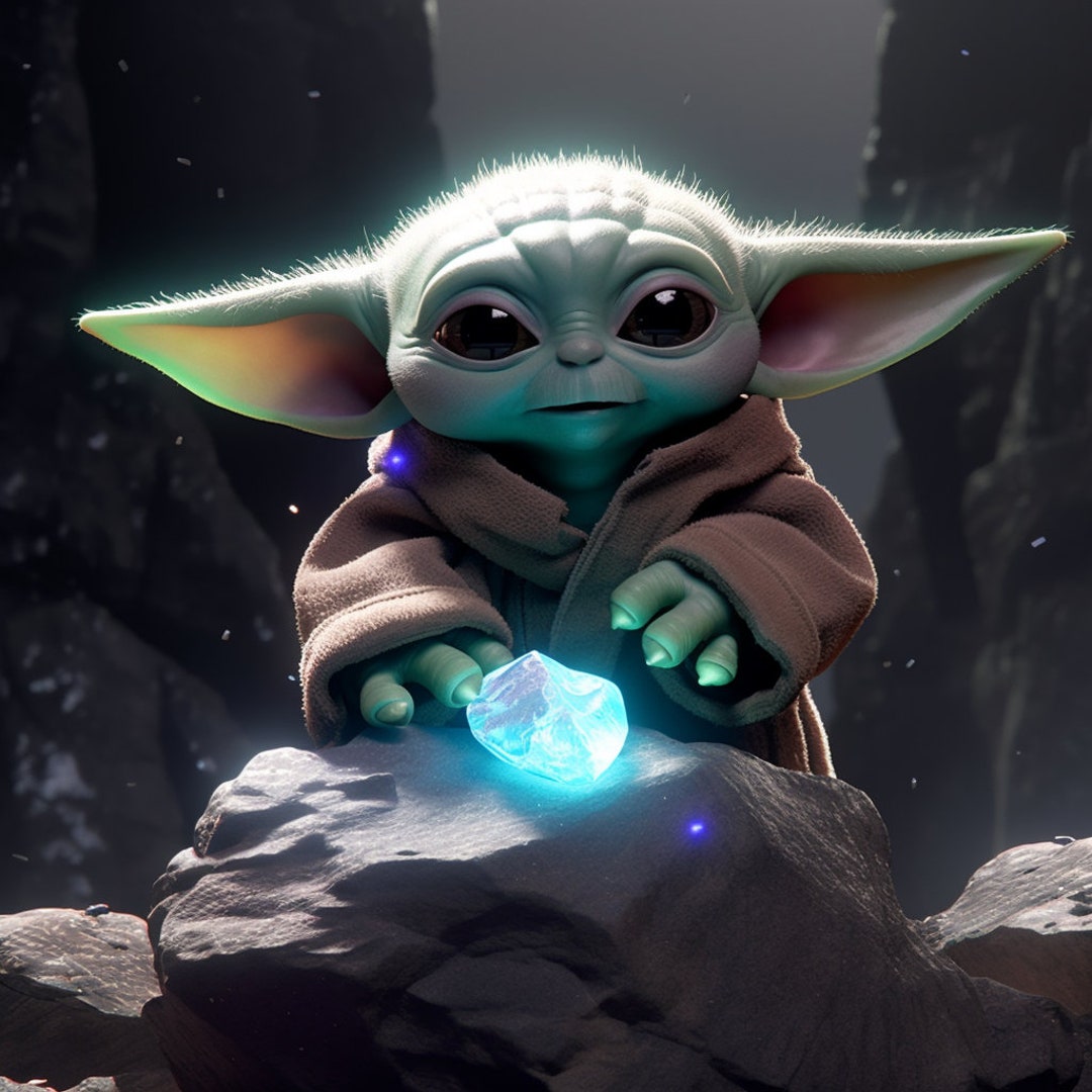 Baby Yoda Grogu Star Wars Gems Mandalorianer Digitales Bild .PNG Datei ...