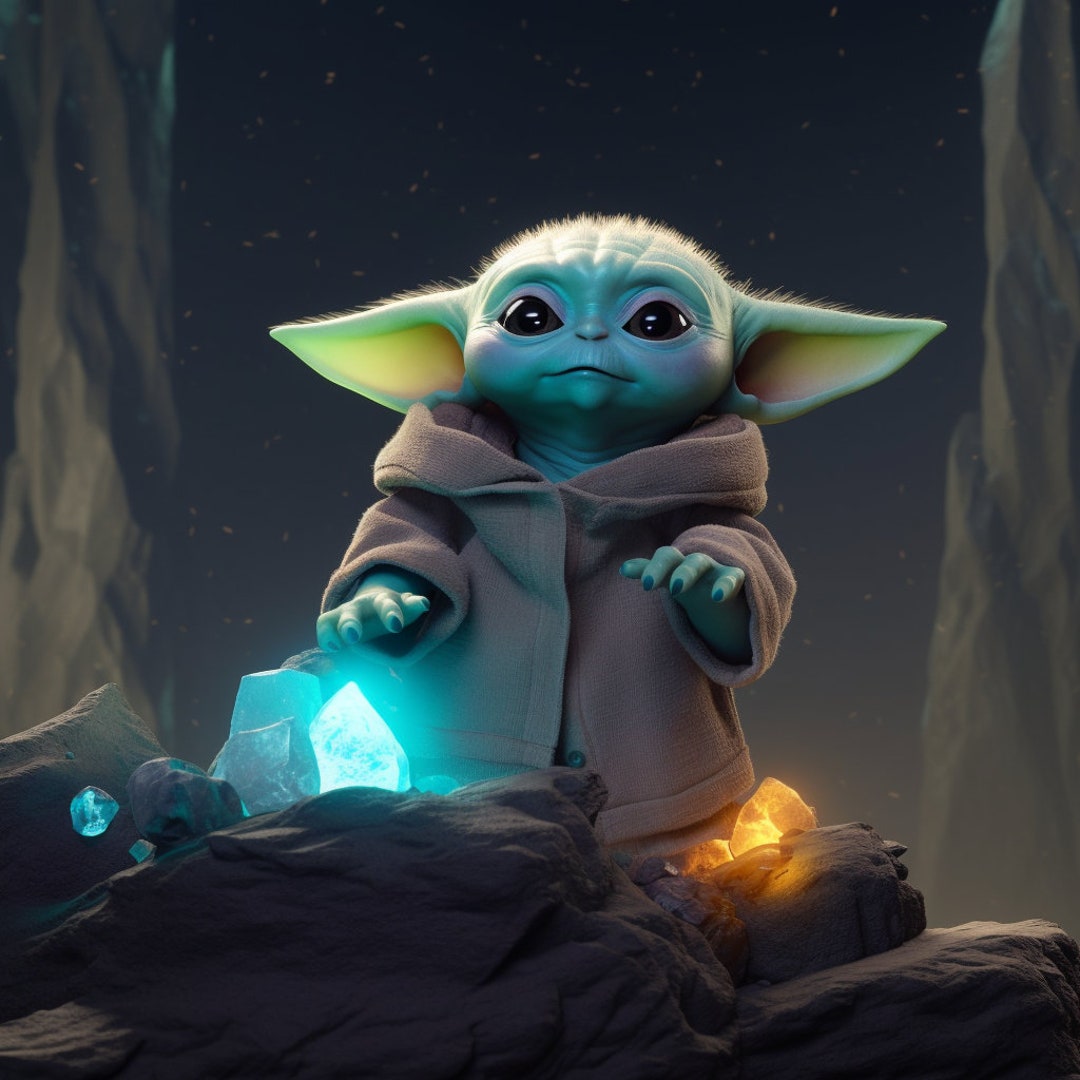 Baby Yoda Grogu Star Wars Gems Mandalorian Digital Image .PNG File - Etsy
