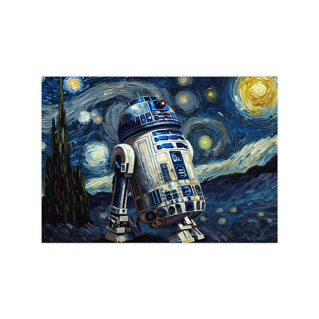 R2D2 Star Wars Starry Night Fan Art Poster - Etsy