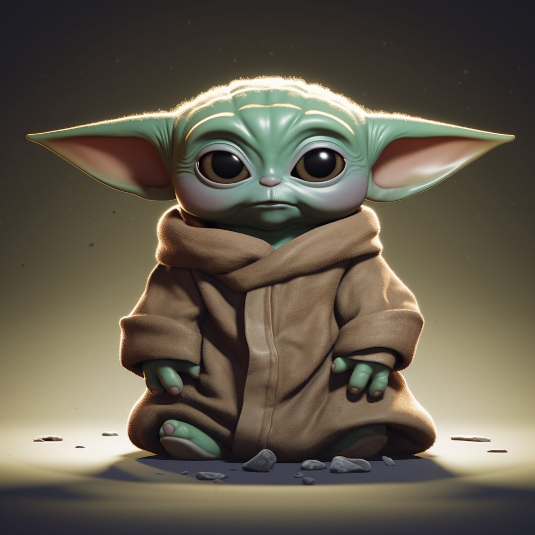 Cute Animated Baby Yoda Star Wars Mandalorian Digital Image .PNG File ...