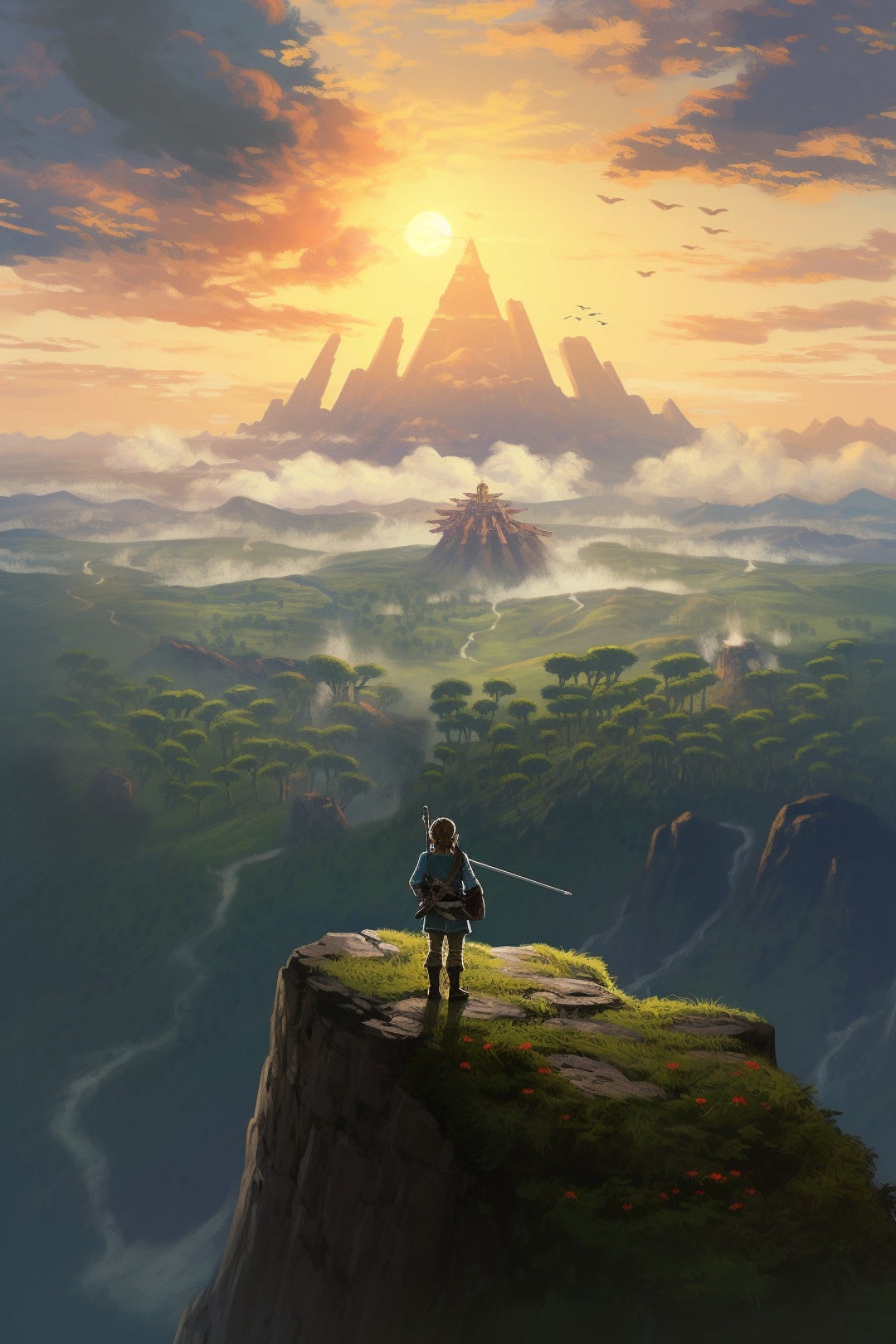 Link Portrait Poster Style Legend of Zelda: Tears of the Kingdom ...