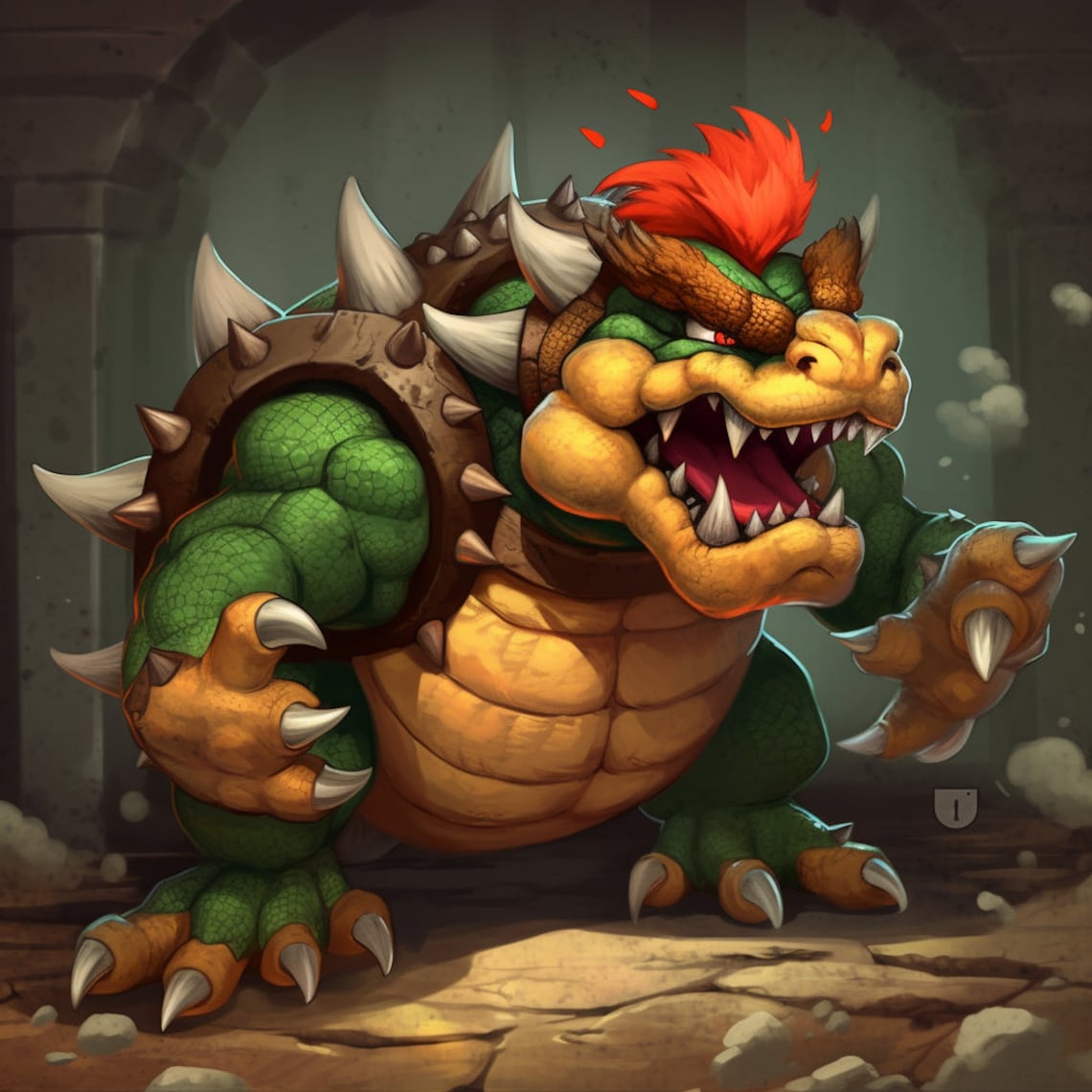 Bowser Digital Image Super Mario Bros. Fan Art .PNG File - Etsy
