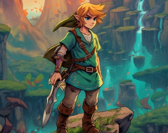 Link Portrait Poster Style Legend of Zelda: Tears of the - Etsy