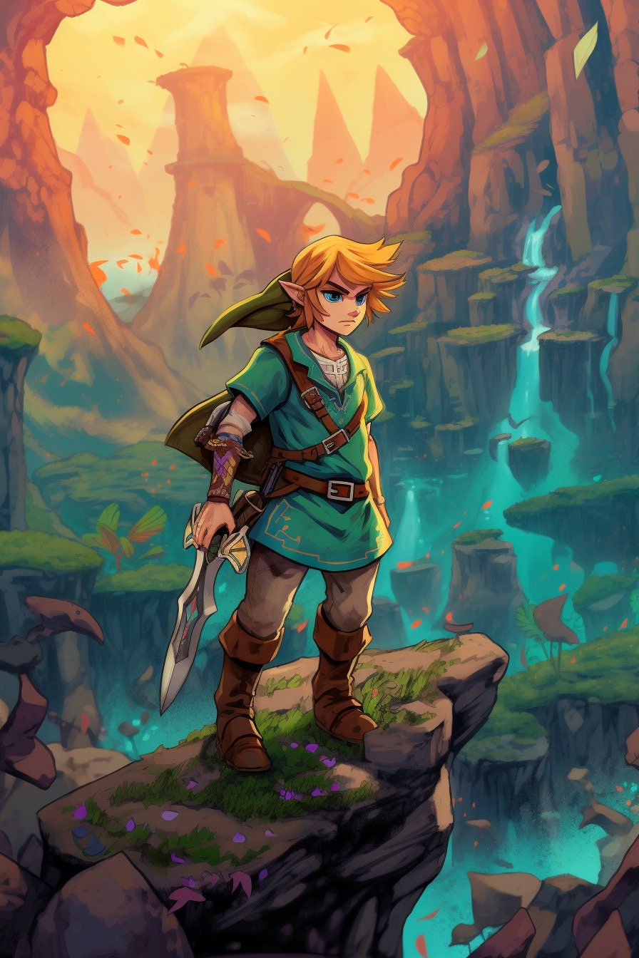 Link Portrait Poster Style Legend of Zelda: Tears of the Kingdom ...