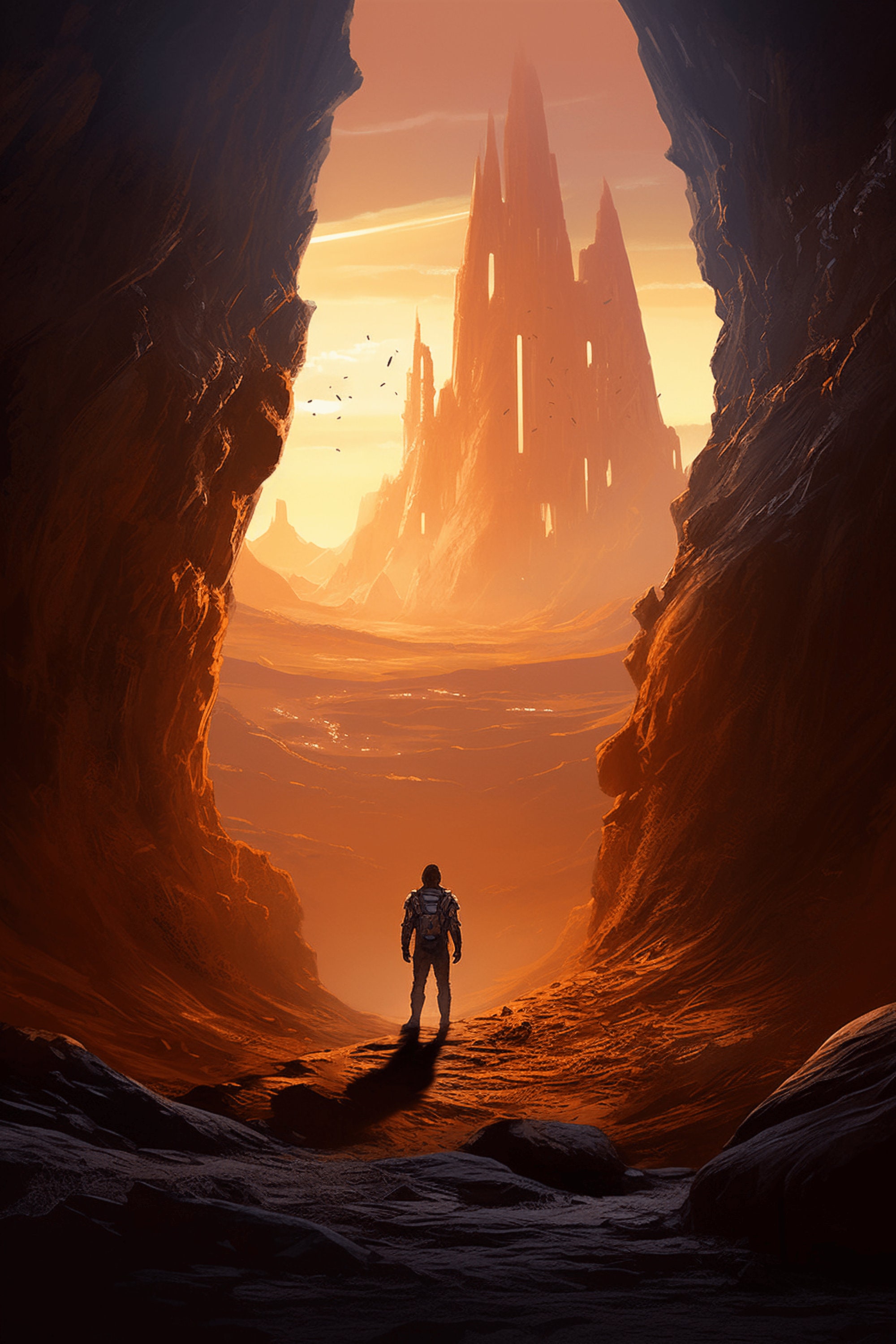 Starfield Fan Art Printable Digital Image Astronaut Desert and Cave ...