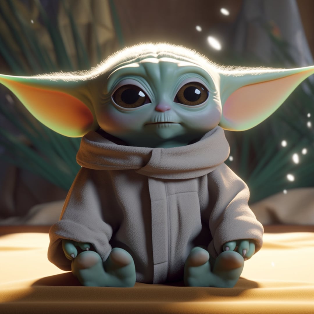 Cute Animated Baby Yoda Star Wars Mandalorian Digital Image .PNG File ...