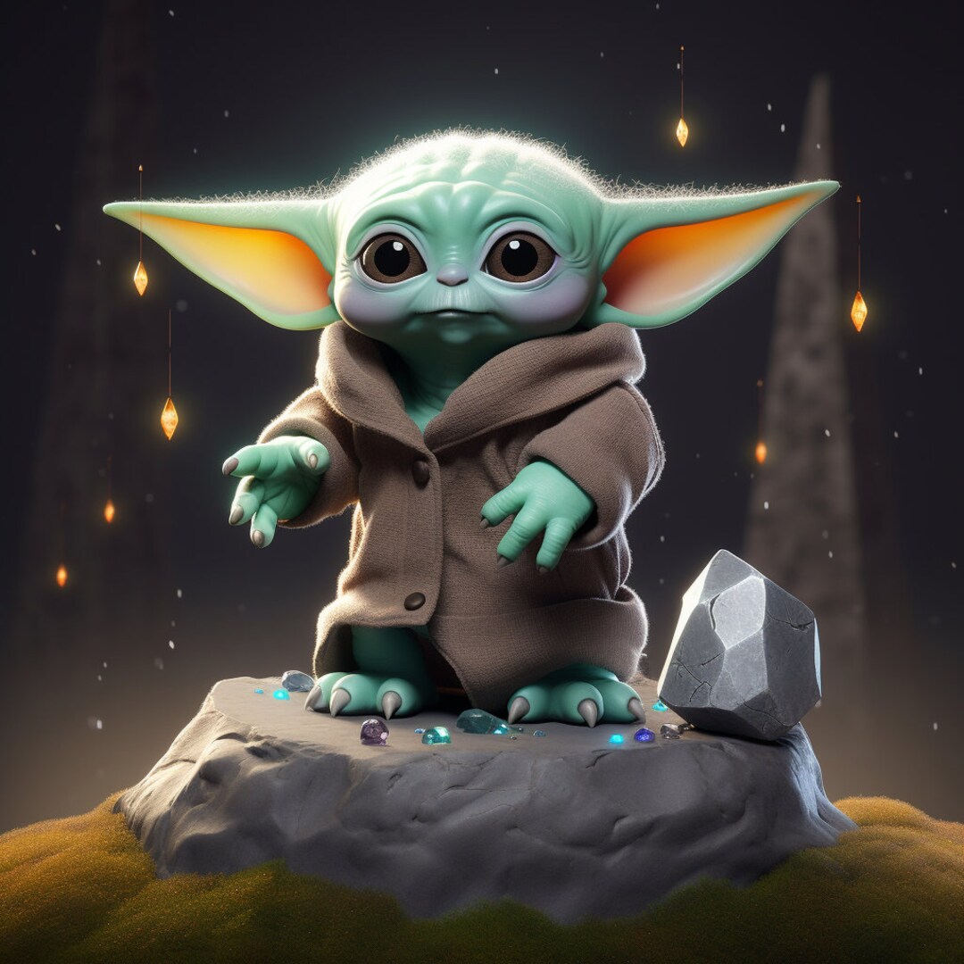 Baby Yoda Grogu Star Wars Gems Mandalorian Digital Image .PNG File - Etsy