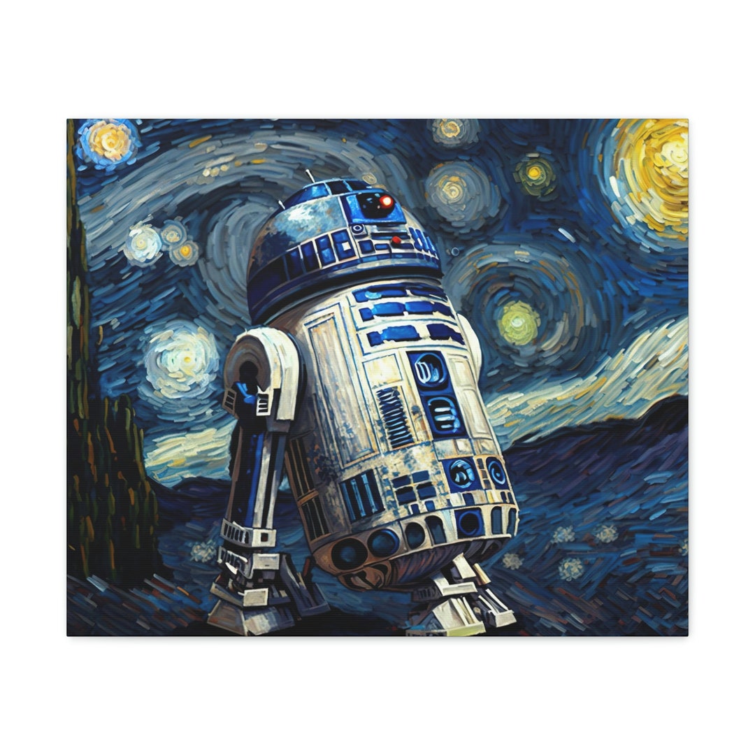 R2D2 Star Wars Starry Night Fan Art Canvas Wrap. Multiple Sizes ...