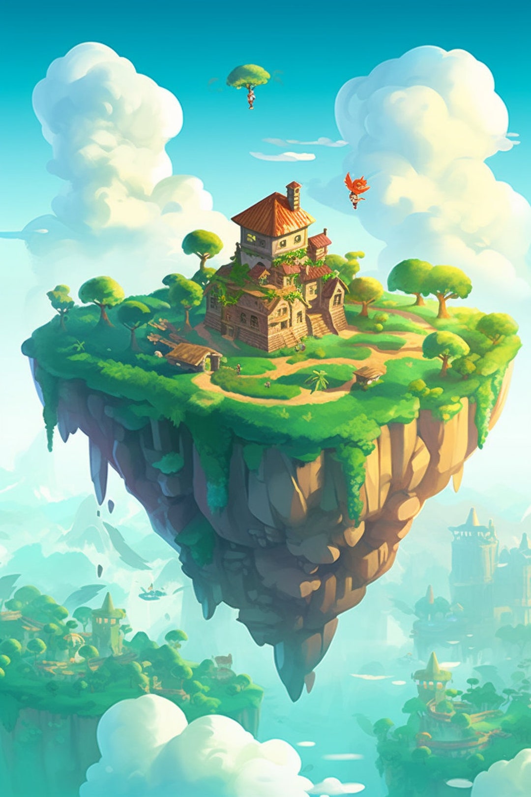 Floating Sky Islands Land of Hyrule Legend of Zelda: Tears of the ...