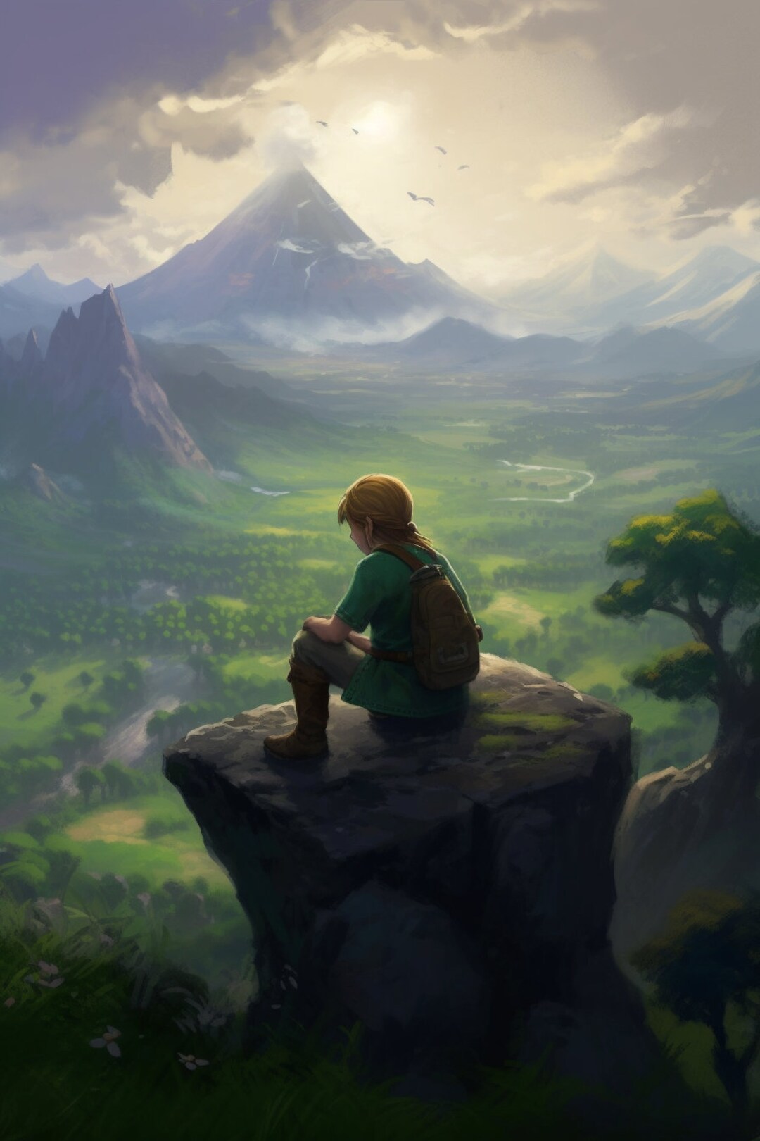 Link Land of Hyrule Legend of Zelda: Tears of the Kingdom Digital Image ...
