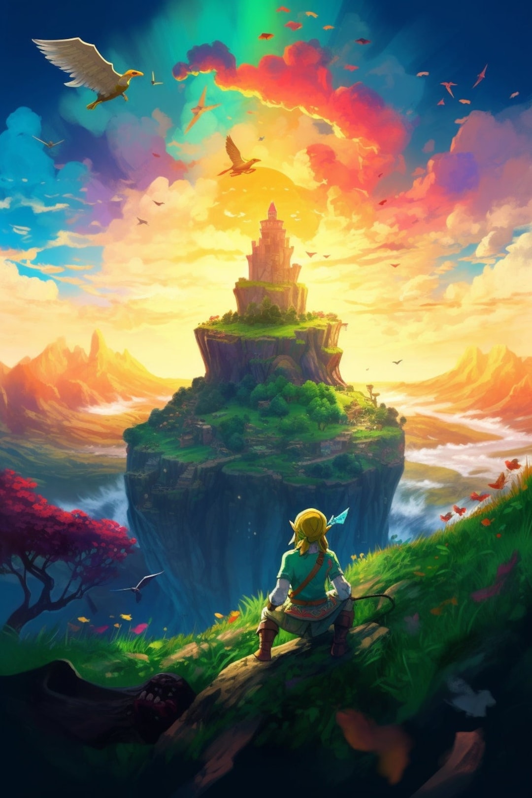 Link Land of Hyrule Legend of Zelda: Tears of the Kingdom Digital Image ...