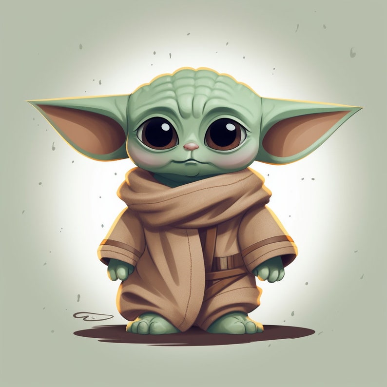 Cute Animated Baby Yoda Star Wars Mandalorian Digital Image .PNG File - Etsy