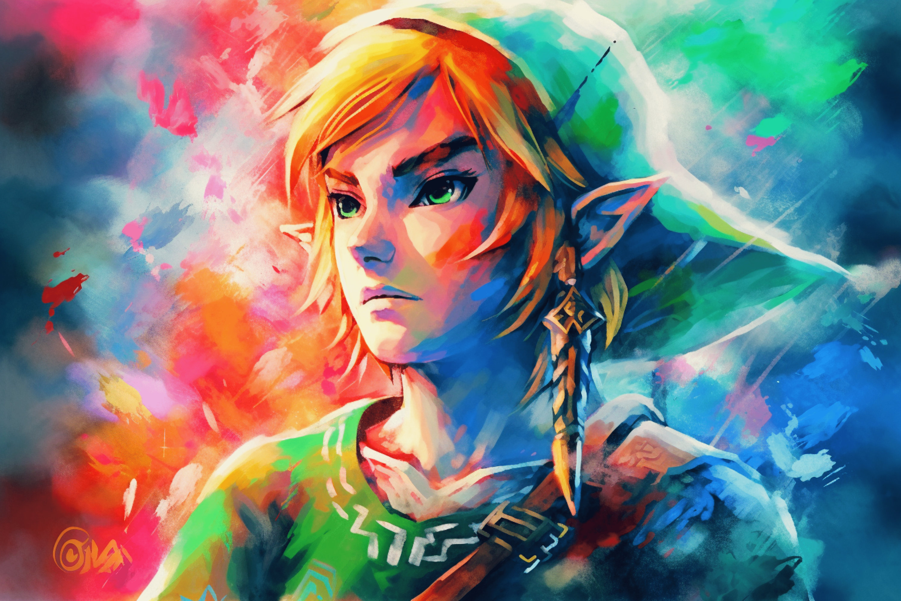 Link Colorful Landscape Fan Art Legend of Zelda: Tears of the Kingdom ...