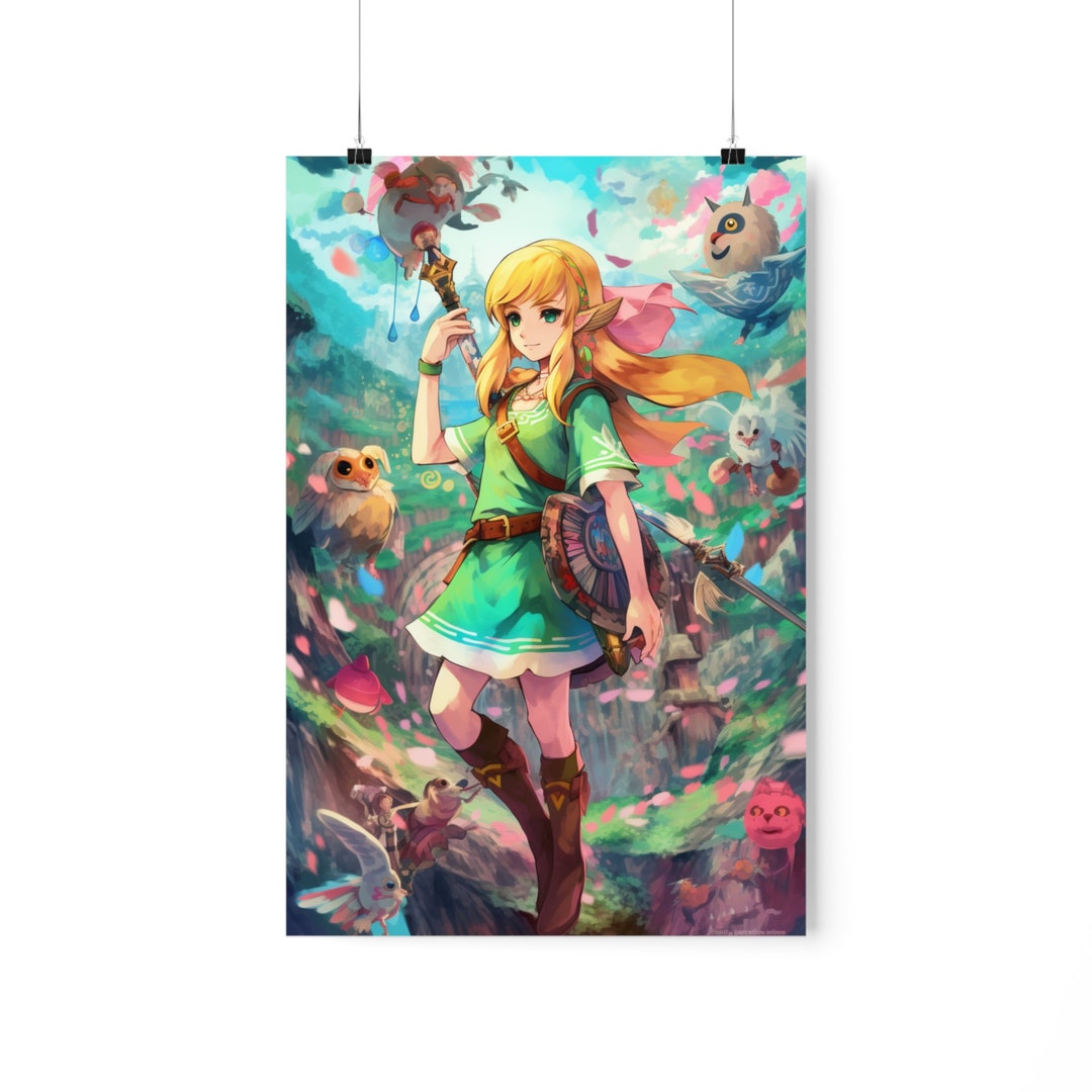 Zelda Anime Style Vertical Matte Poster Legend of Zelda: Tears of ...