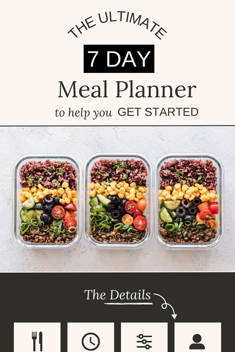 Simple 7 Day Meal Planner Prep Recipes for Weight Loss Balanced Diet ...