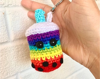 Crochet Pattern for Bubble Tea Boba Keychain - Etsy