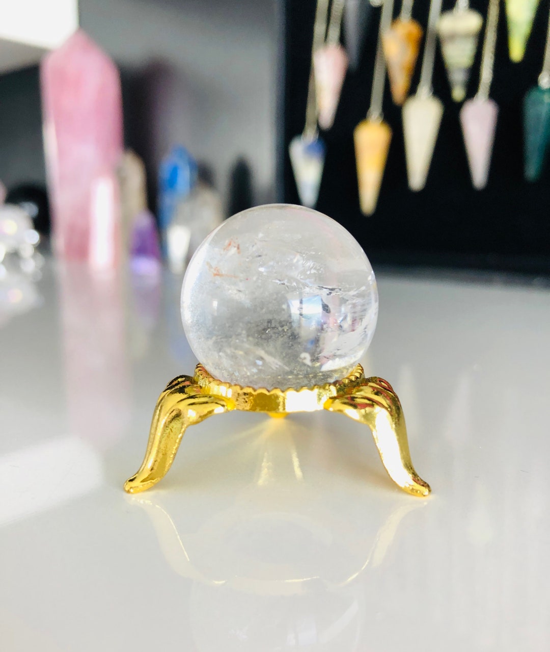 Mini Quartz Sphere With Stand for Witchcraft Witch Decor - Etsy