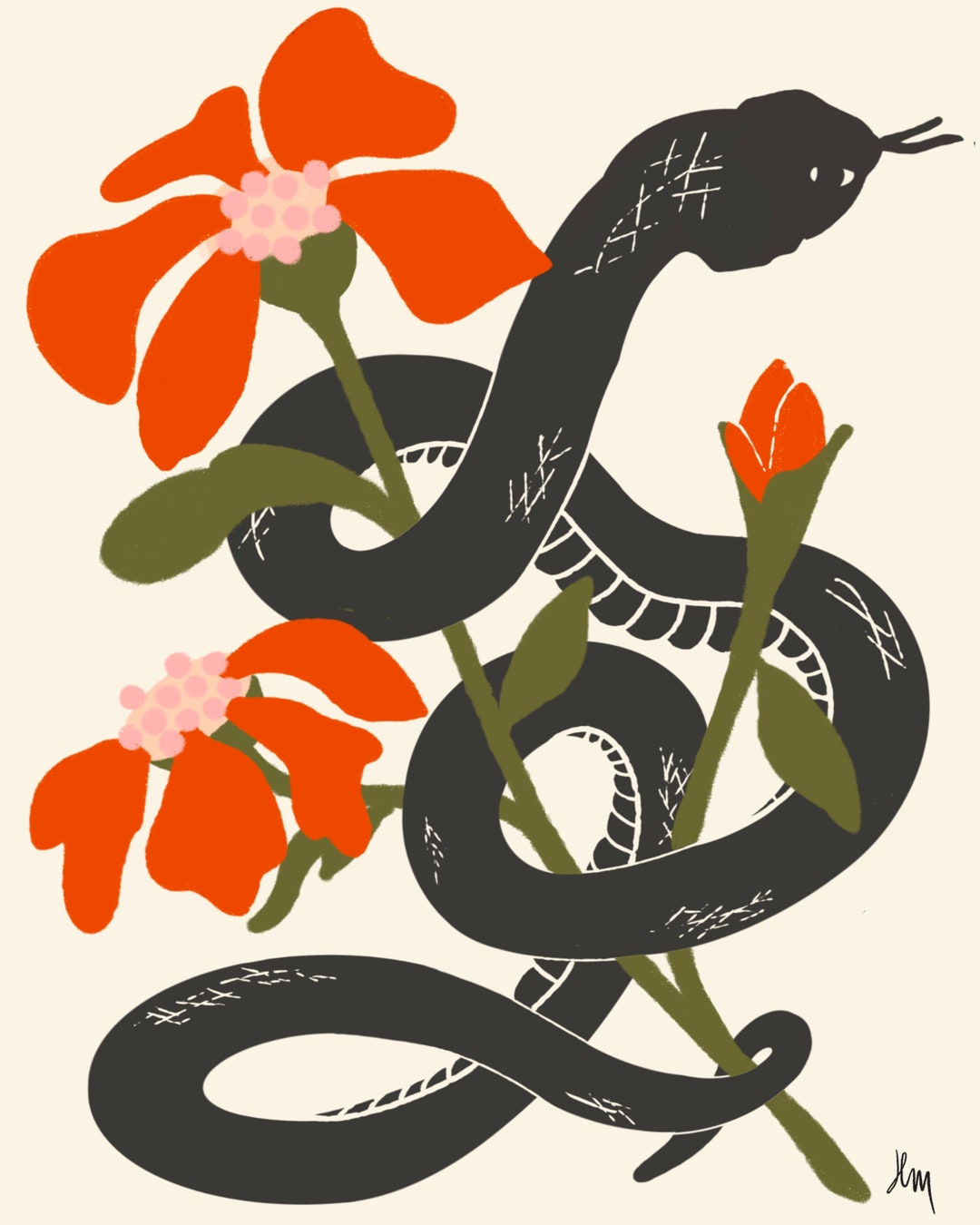 Serpen in the Garden Print - Etsy