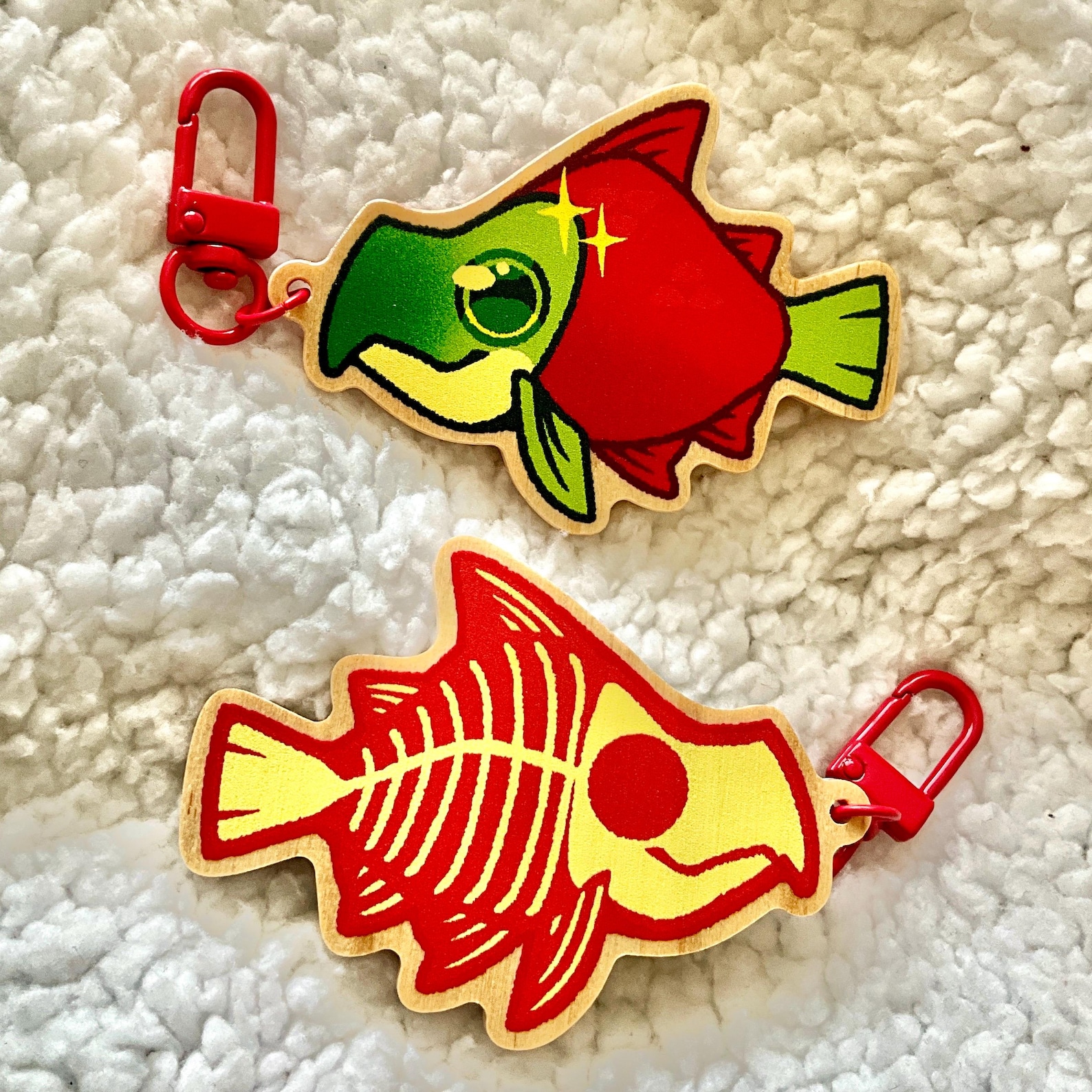 Assorted Fish Skeleton Keychains! Wooden, 3 Inches - Etsy