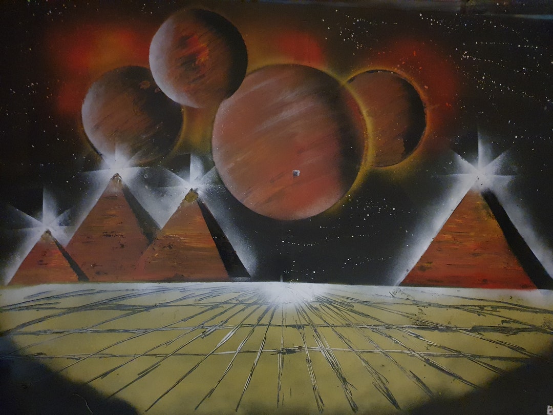 Pyramids With Planets - Etsy