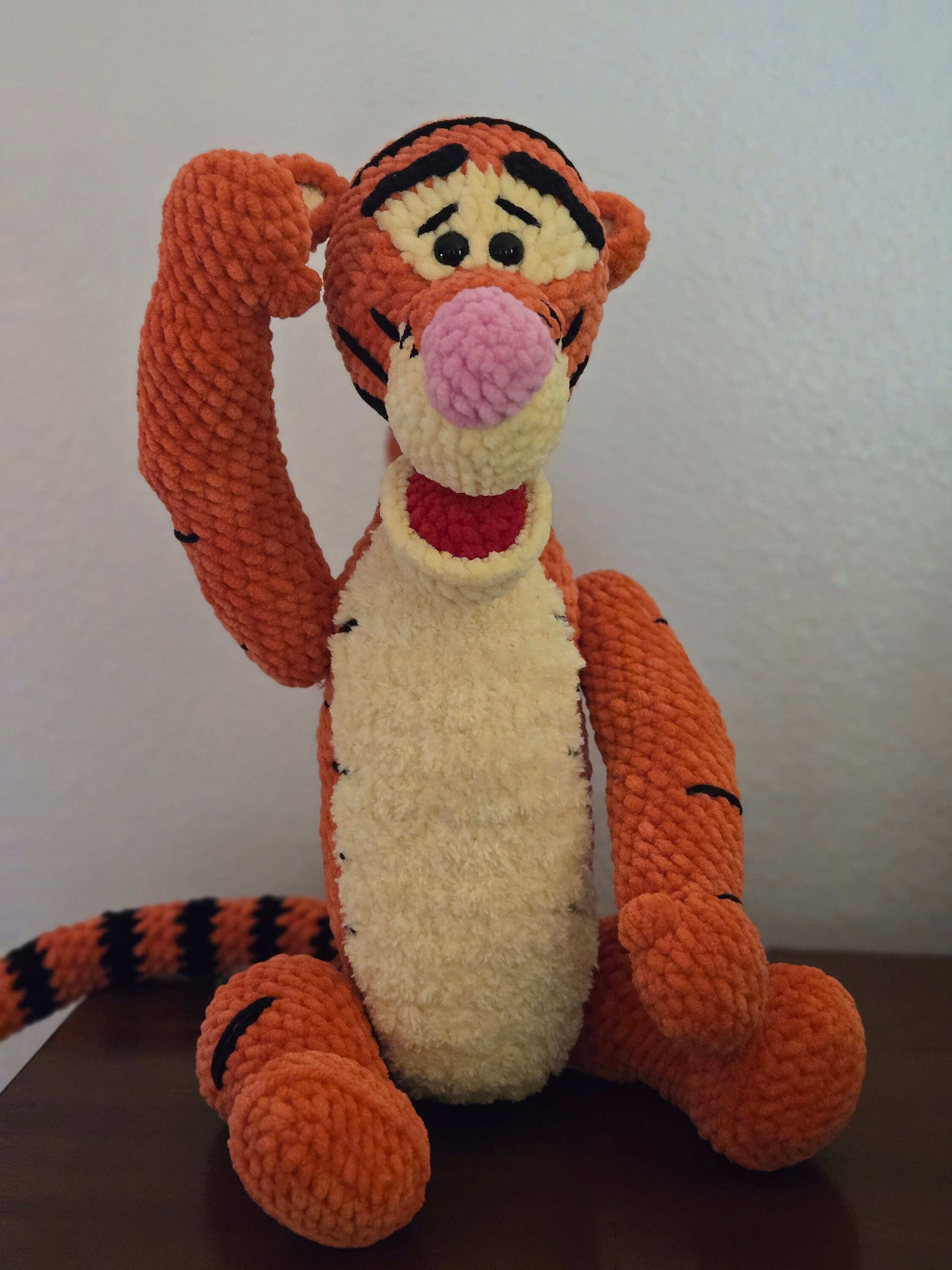 Handmade Crochet Tigger Plushie: Organic Cotton Fill, 22-inch - Etsy