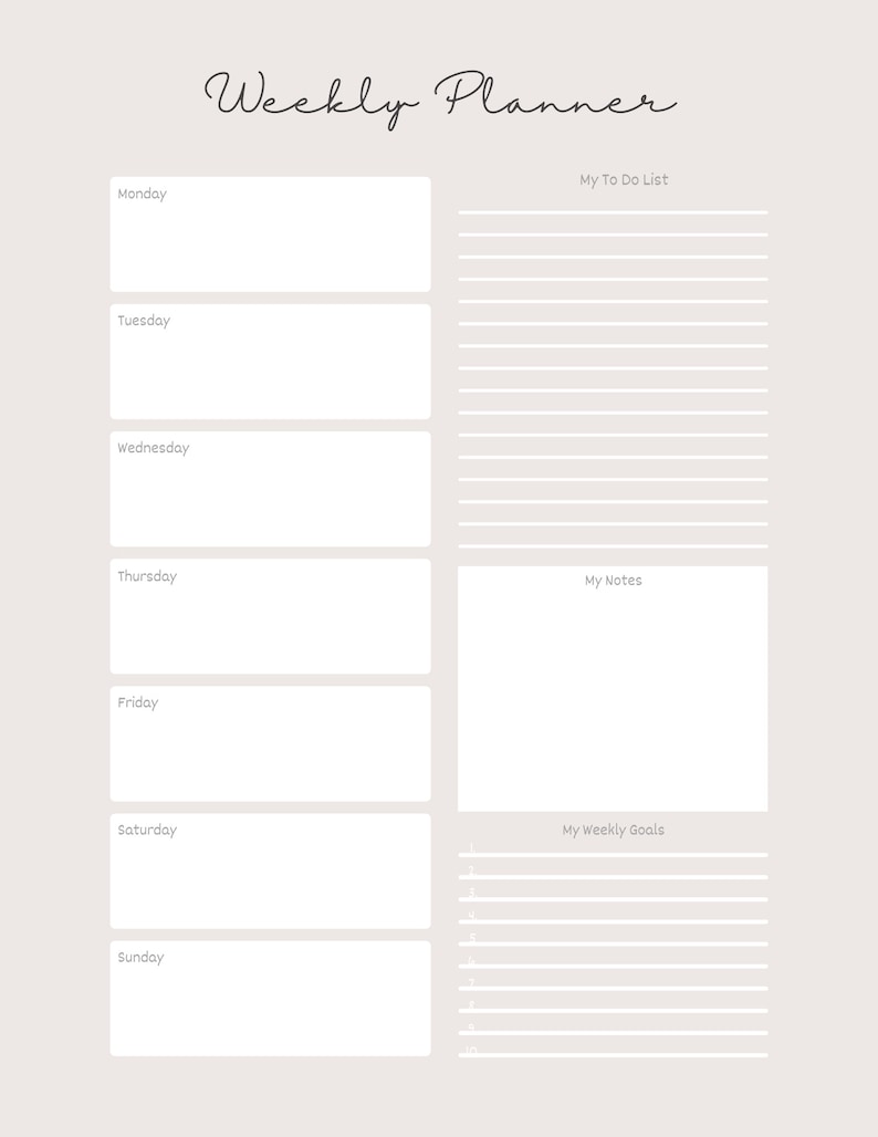 Monthly Detailed Printable Planner,weekly Planner,daily Planner,daily ...