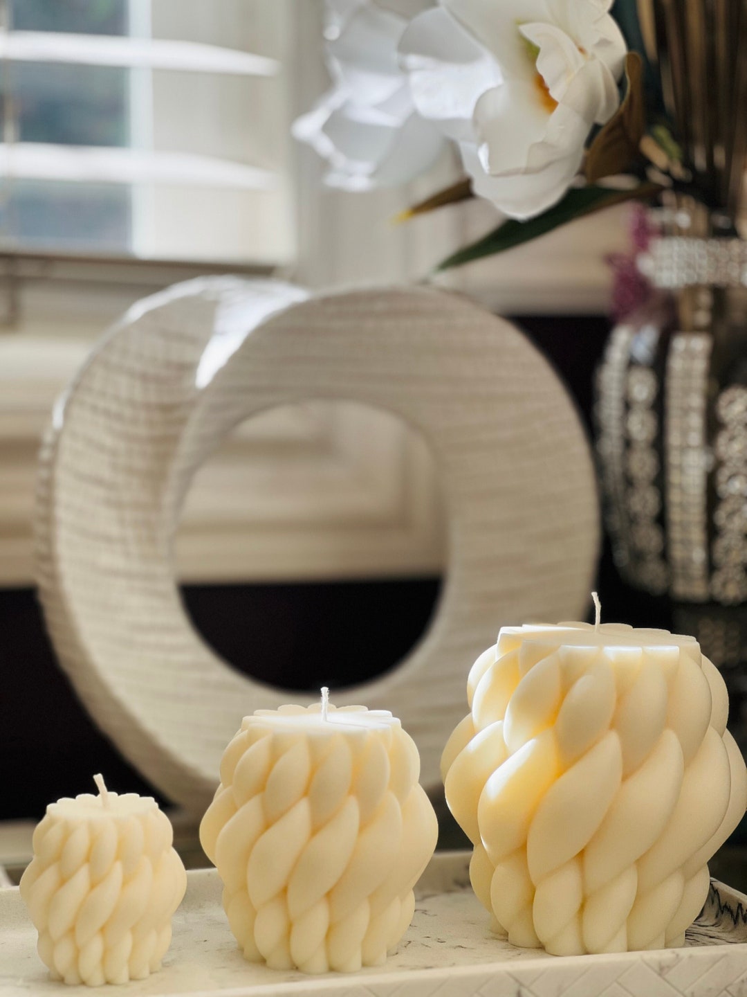 Huge Knit Soy Candle | Christmas Knot Candle | Huge Interwoven Knit Soy ...