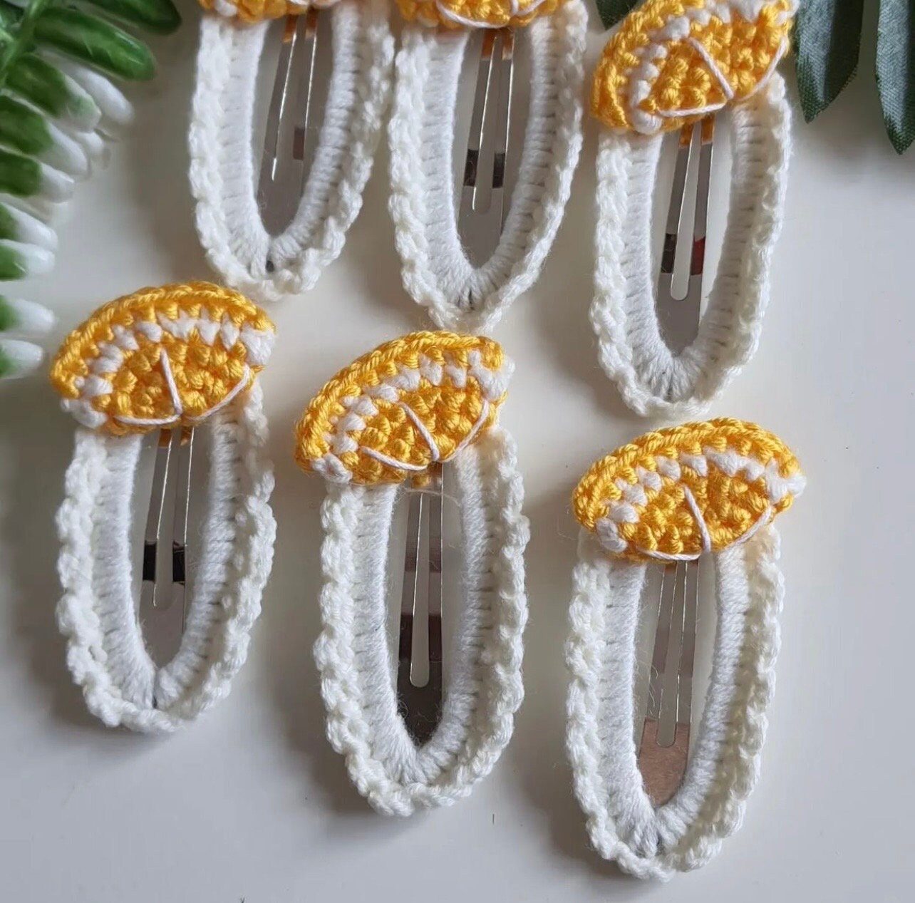 2 Pieces Handmade Flower Hair Clips, Embroidered Hairpins, Knit Flower ...