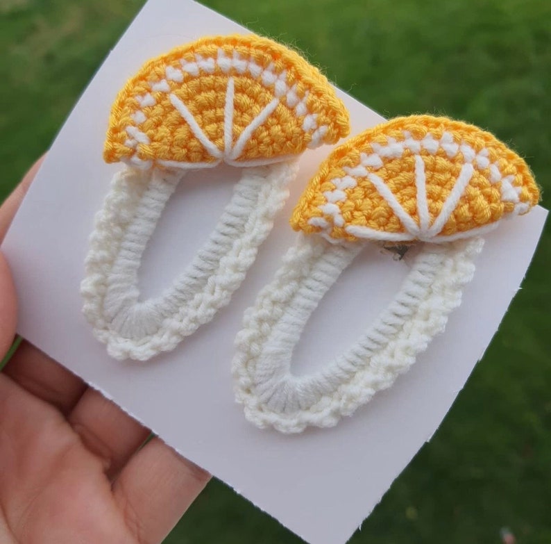 2 Pieces Handmade Flower Hair Clips, Embroidered Hairpins, Knit Flower ...