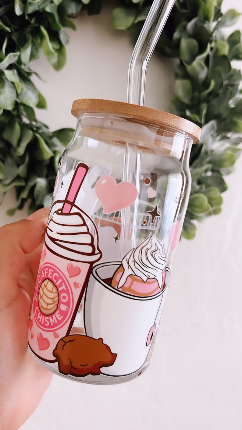 Cafecito Y Chisme T For Her Glass Can Glass Cup Tumbler Coffee Cup