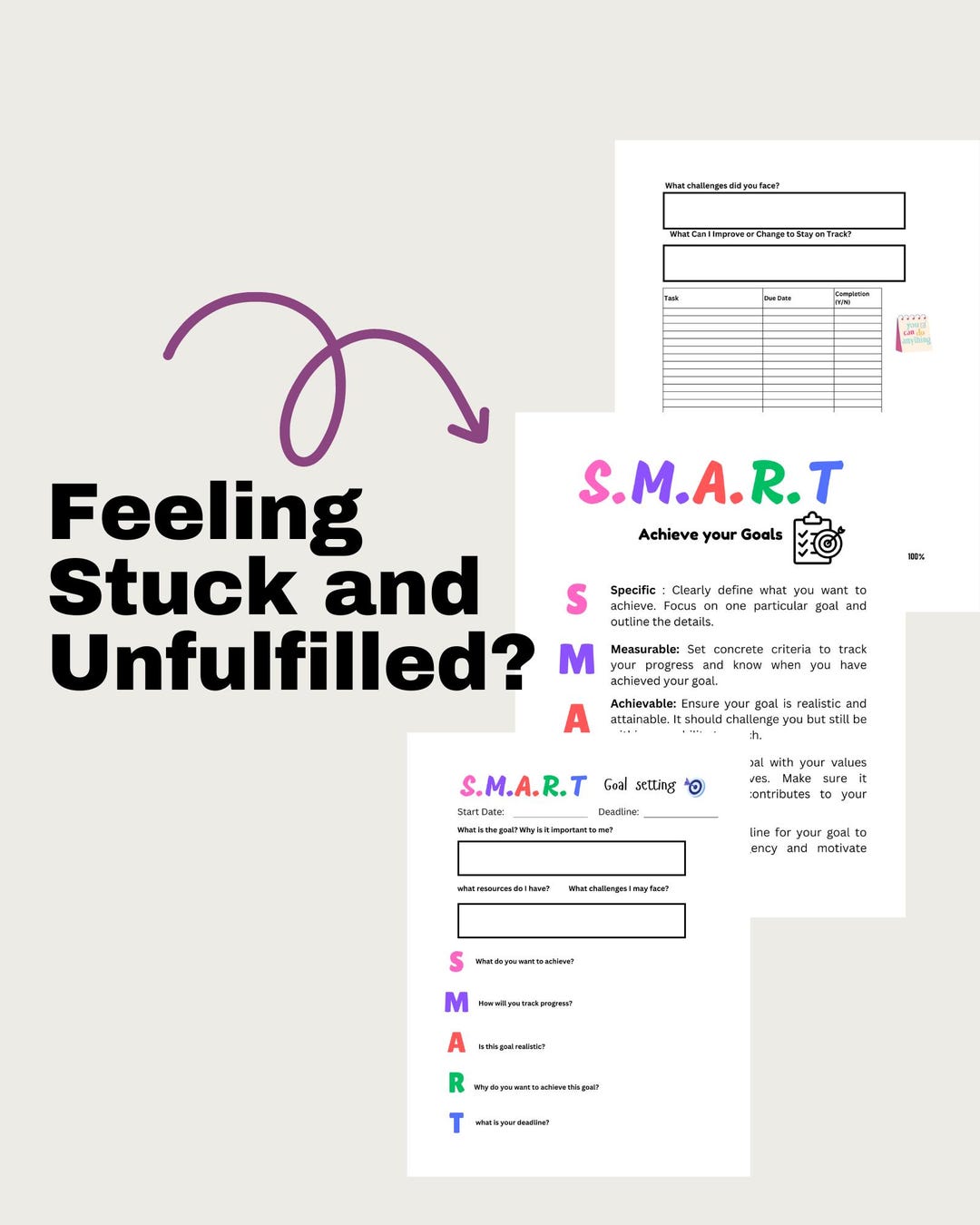 Smart Goals, Smart Goals Template, Smart Goals Worksheet, Goal Setting ...