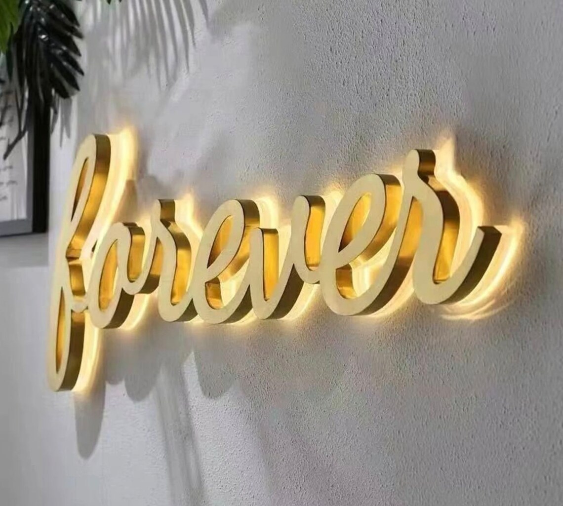 Custom 3D Metal Business Sign Backlit Logo Sign LED Logo Signage 3D ...