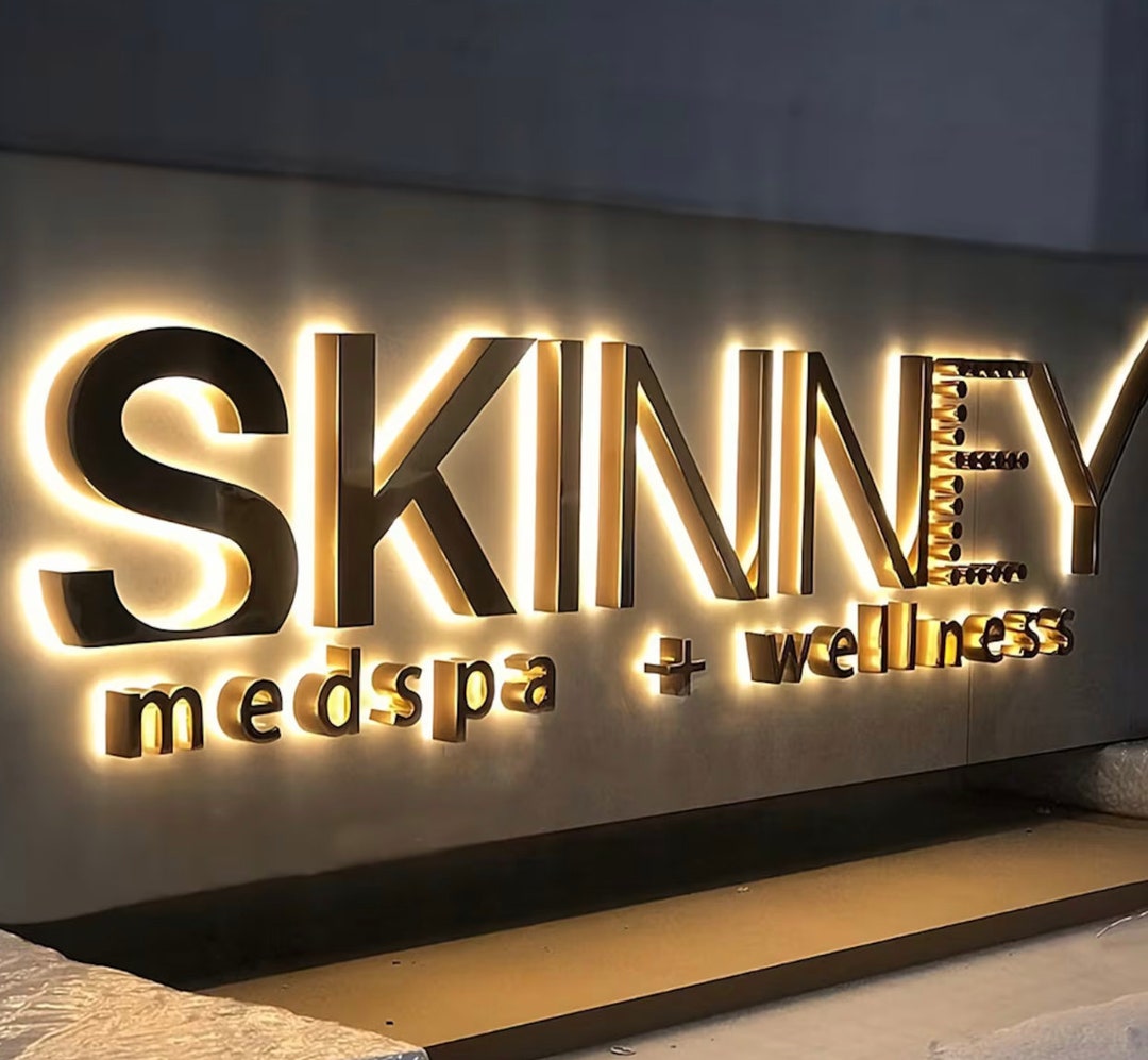 Letrero comercial personalizado / Letrero retroiluminado 3d / Letreros retroiluminados de metal ...