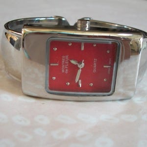 Women's Silver and Gold Finish Blue, Black, Red, Pink, Silver Dial ...