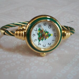Women's Small Wrist Number Dial Cable Band Santa Clause ,tree and ...